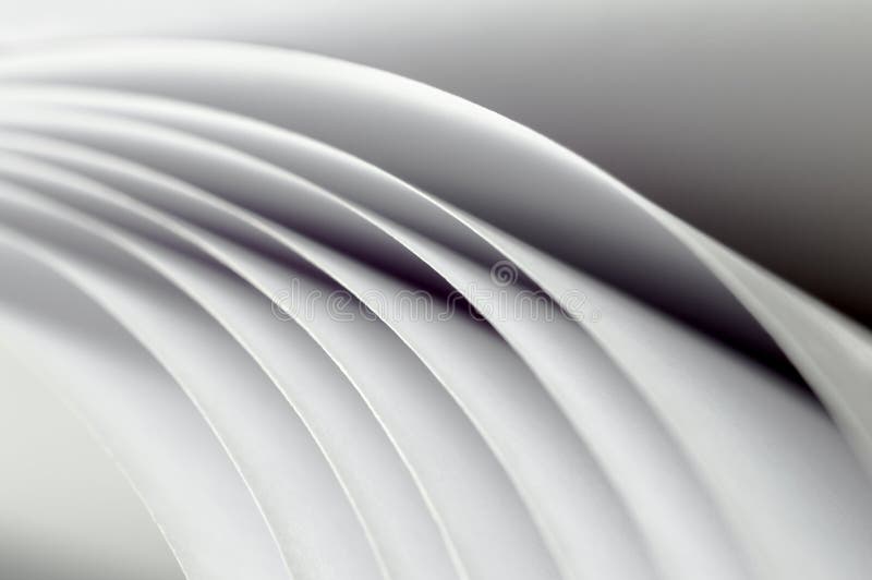 Curved Sheets of White Paper Stock Photo - Image of macro, paper: 78215850