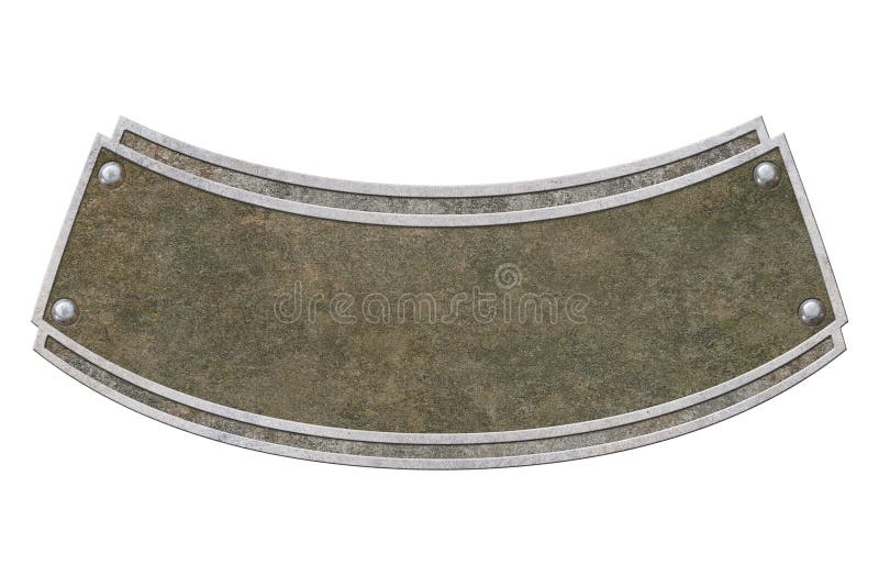 Curved Shield with Vintage Texture Isolated on White Stock Image ...