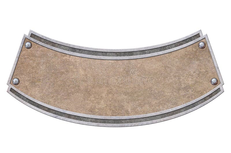 Curved Shield with Vintage Texture Isolated on White Stock Image ...