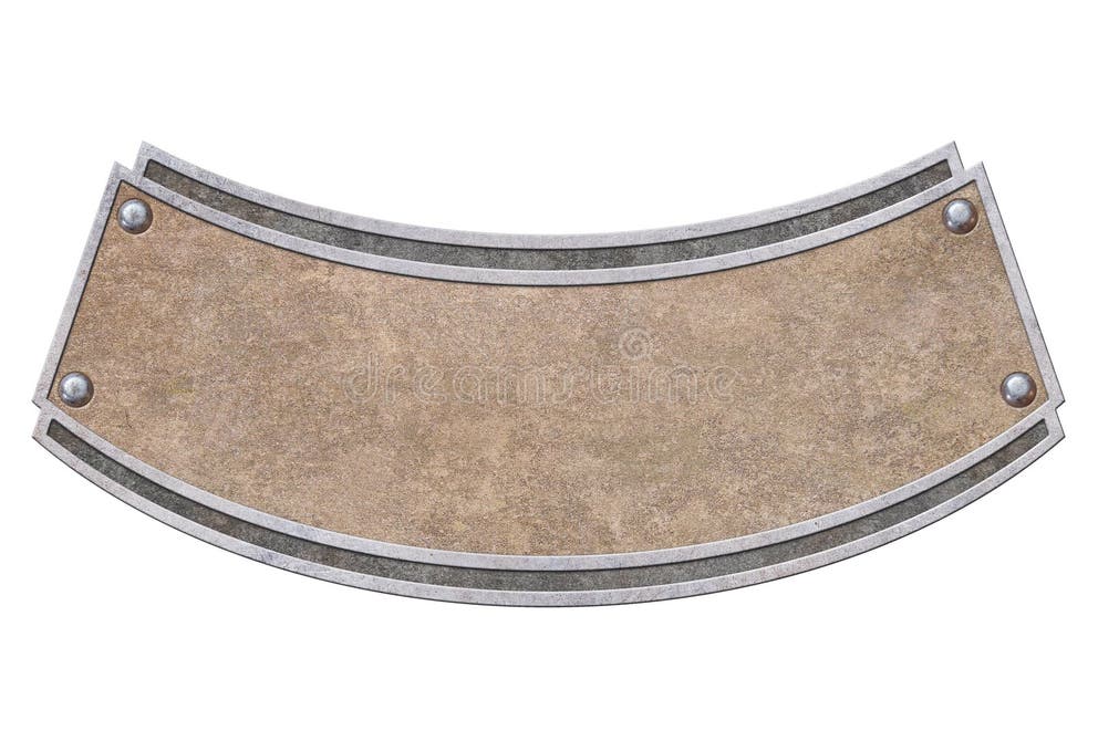 Curved Shield with Vintage Texture Isolated on White Stock Image ...