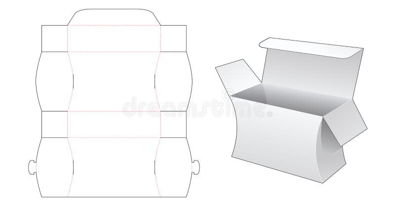 Curved Gift Box with Ellipse Window Die Cut Template Stock Vector ...