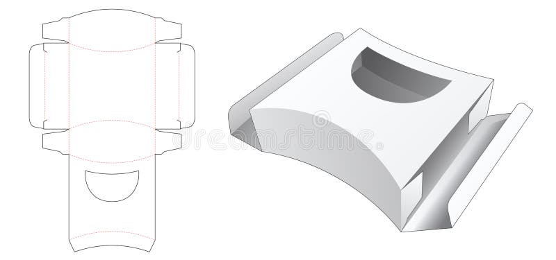 Packaging Box with Curve Display Window Die Cut Template Stock Vector ...
