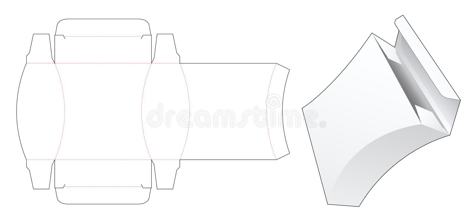 Curved Gift Box with Ellipse Window Die Cut Template Stock Vector ...