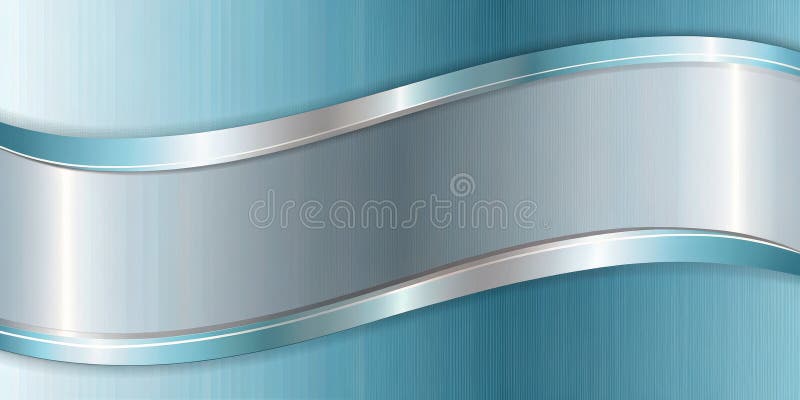 Curved Silver and Teal Metallic Abstract Background Stock Illustration ...
