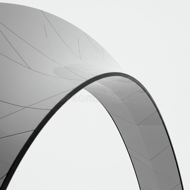 Curved, Sleek, Translucent Structure Against a Light Background. the ...