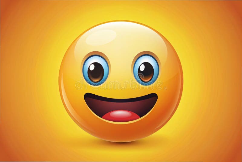 Happy Emoji Icon the Emoji Features a Bright Yellow Circular Face with ...