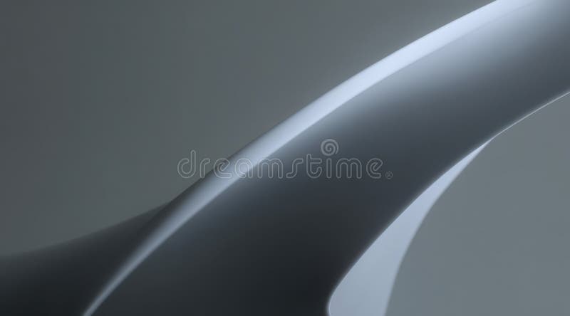 Curved Gray Object Floats in Space Creating Soft Abstract Shapes Stock ...