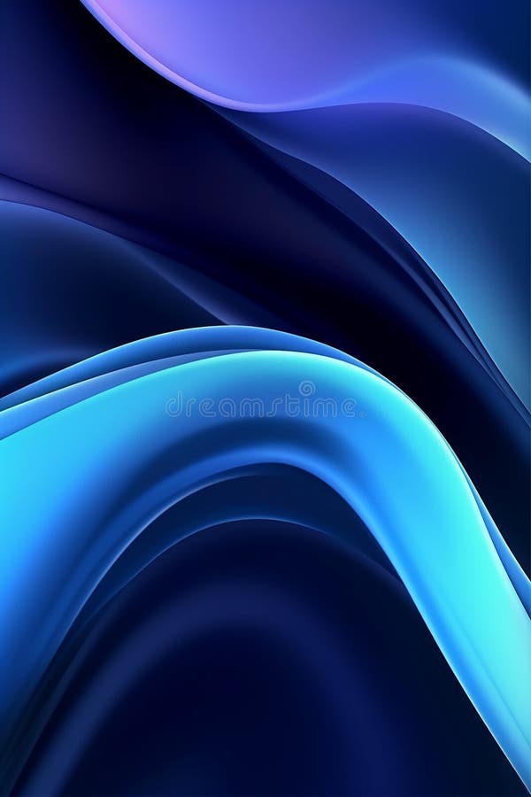 Curved Smooth Waves, Blue Cloth, Blue Satin Stock Illustration ...