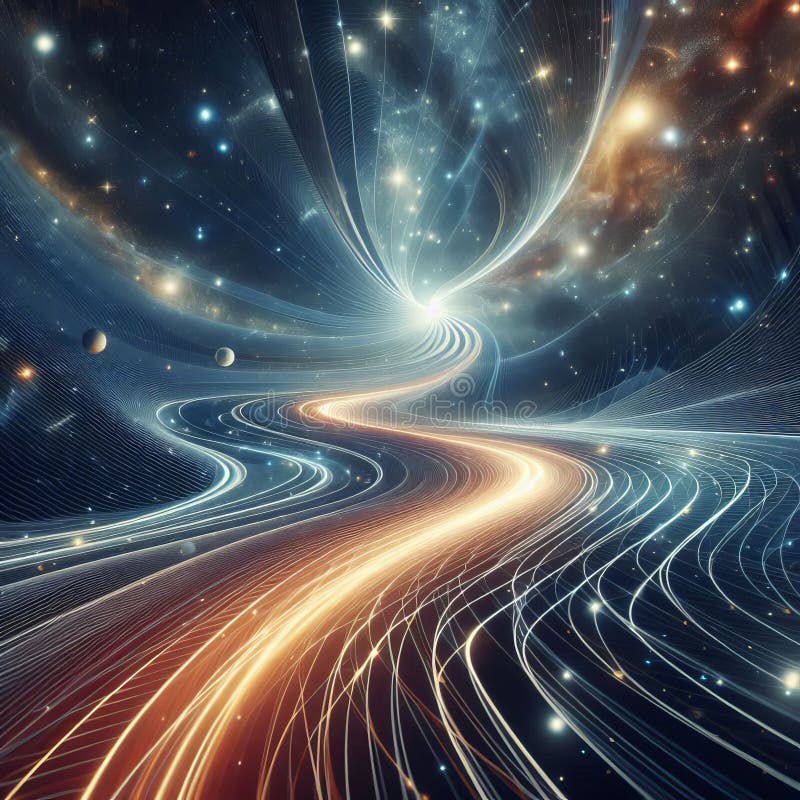 Curved Space a Region of Space Time Where Gravity Warps the Geom Stock ...