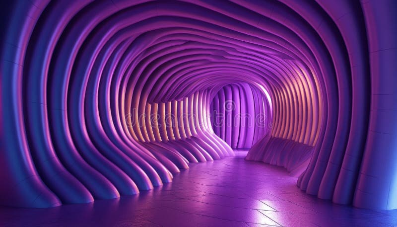 Curved Space with Streaks of Vivid Purple, Blue, and Gold Creating a ...