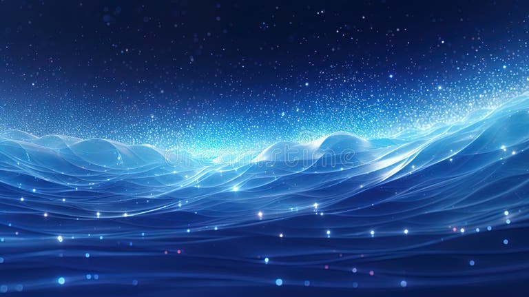 Curved, Sparkling Waves Define Background, Eliciting Ethericism and ...