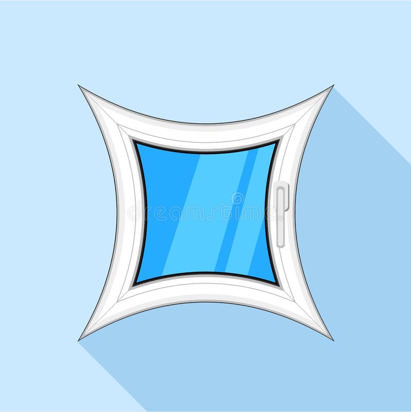 Curved Square Plastic Window Icon, Flat Style Stock Vector ...