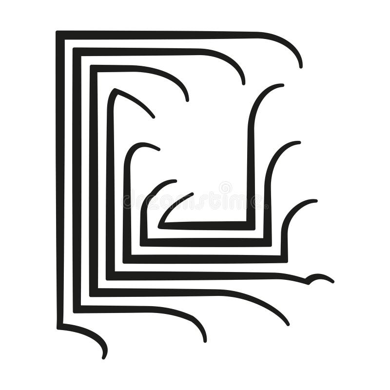 Curved Square Shape. Abstract Frame Figure. Distorted Outline Symbol ...