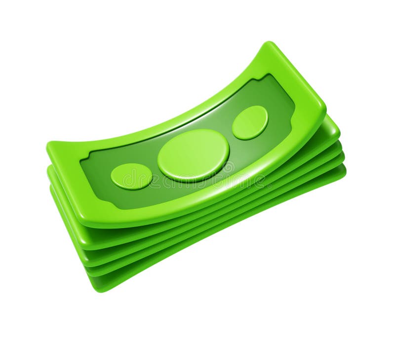 Curved Stack of Money Icon 3d Illustration Stock Illustration ...