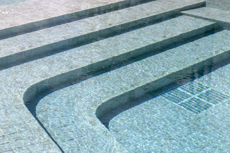 Curved Steps at the Swimming Pool Stock Image - Image of tile, curve ...