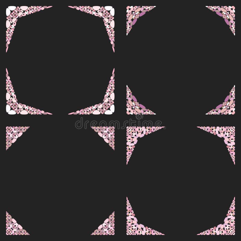 Curved Stone Mosaic Corner Design Set Stock Vector - Illustration of ...