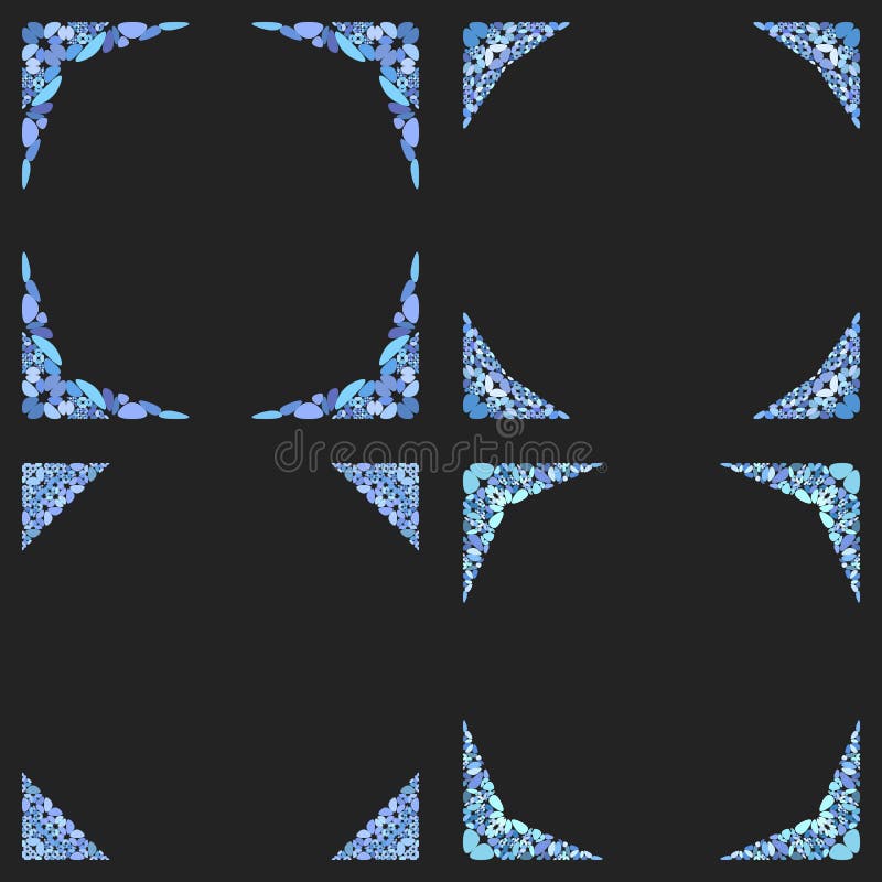 Curved Stone Mosaic Page Border Design Set Stock Vector - Illustration ...