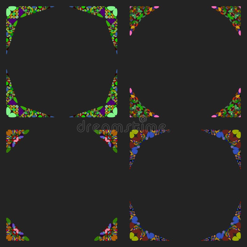 Curved Stone Mosaic Page Corner Design Set Stock Vector - Illustration ...