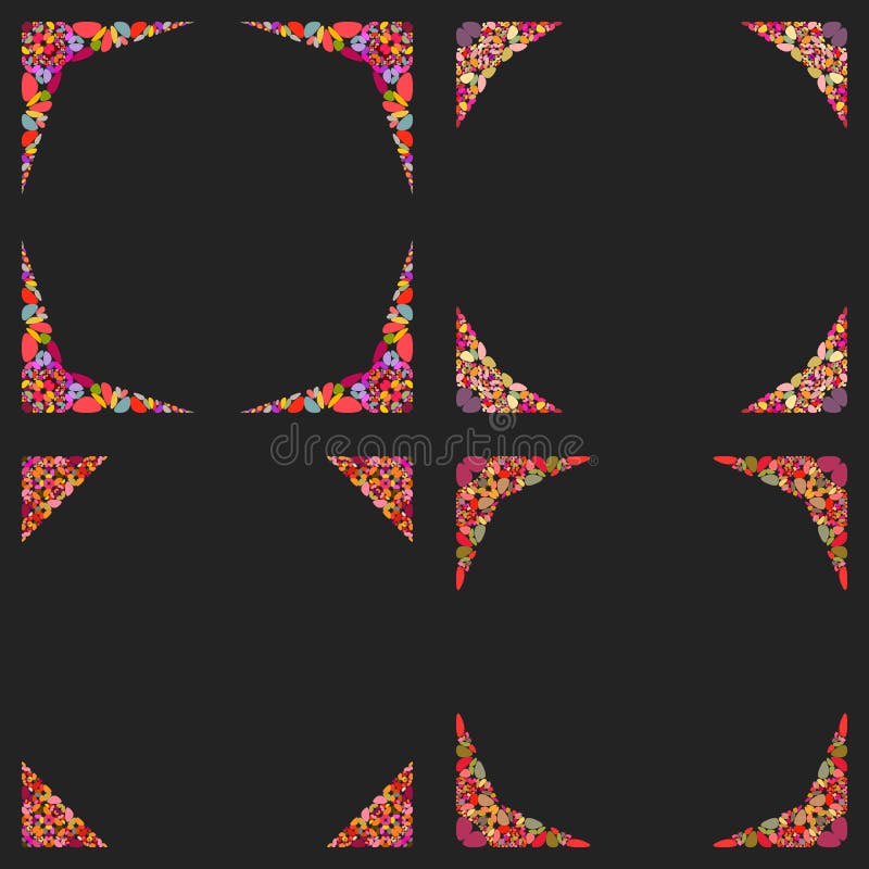 Curved Stone Mosaic Page Border Design Set Stock Vector - Illustration ...