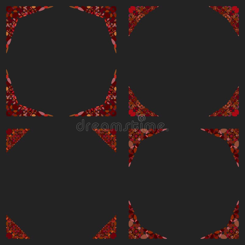 Curved Stone Mosaic Page Corner Design Set Stock Vector - Illustration ...