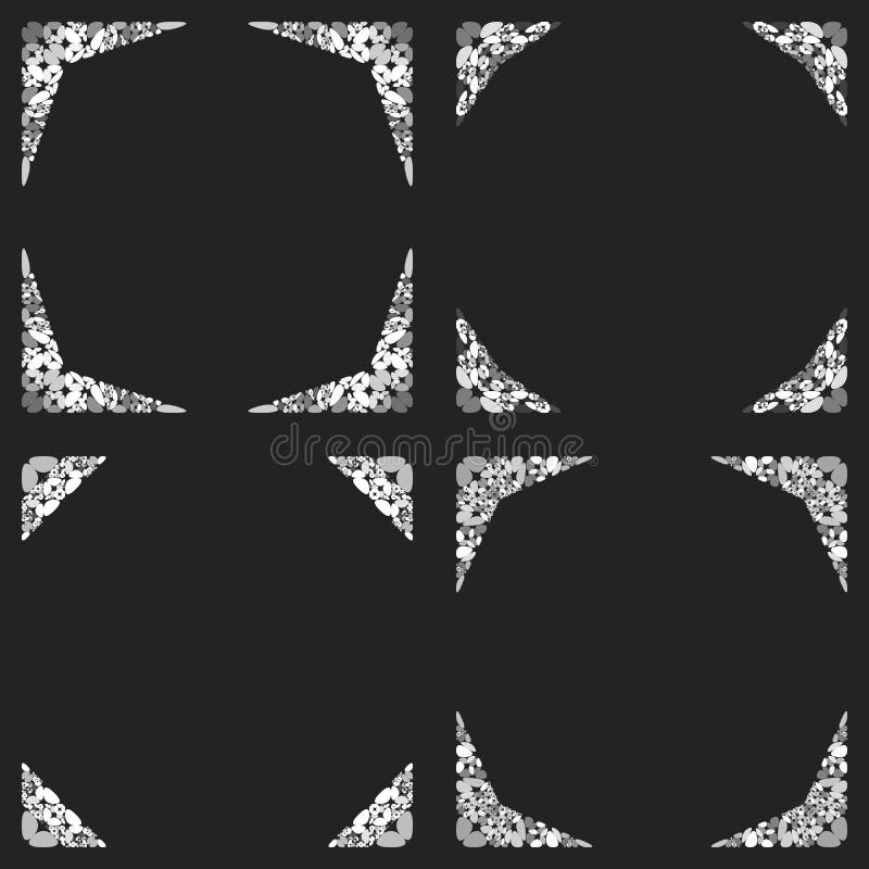 Curved Stone Mosaic Page Border Design Set Stock Vector - Illustration ...