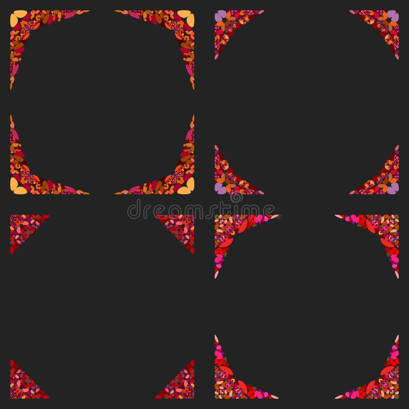 Curved Stone Mosaic Page Corner Design Set Stock Vector - Illustration ...