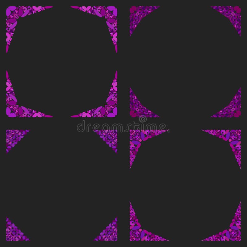 Curved Stone Mosaic Page Border Design Set Stock Vector - Illustration ...