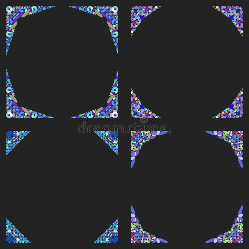Curved Stone Mosaic Page Corner Design Set Stock Vector - Illustration ...