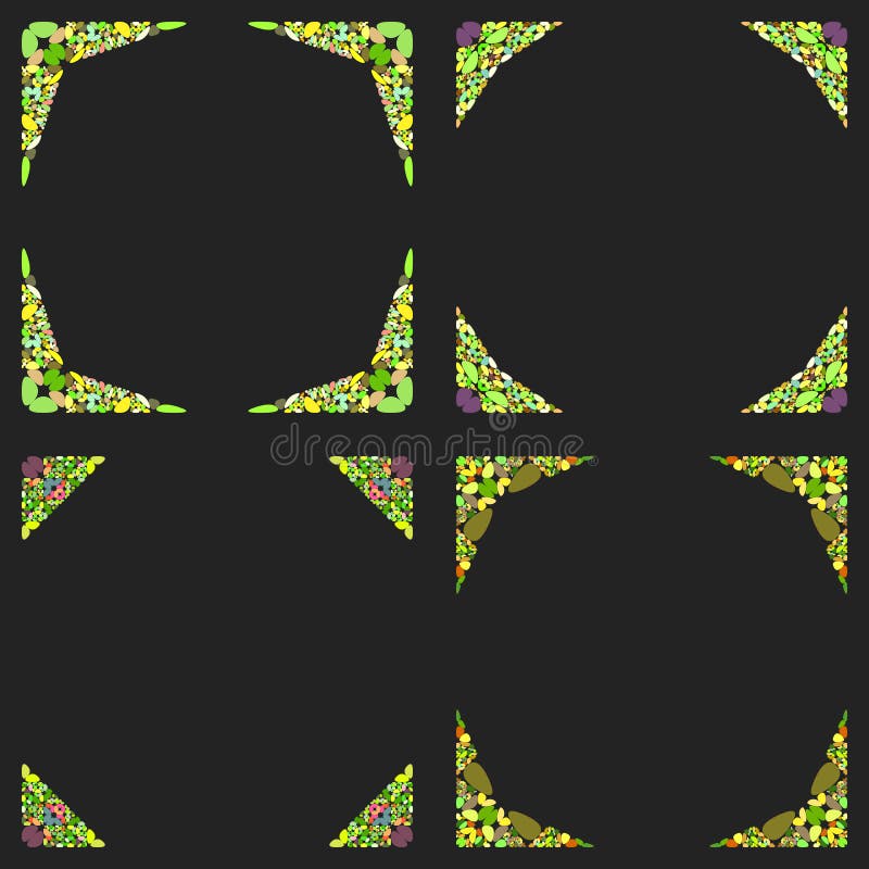 Curved Stone Mosaic Page Border Design Set Stock Vector - Illustration ...