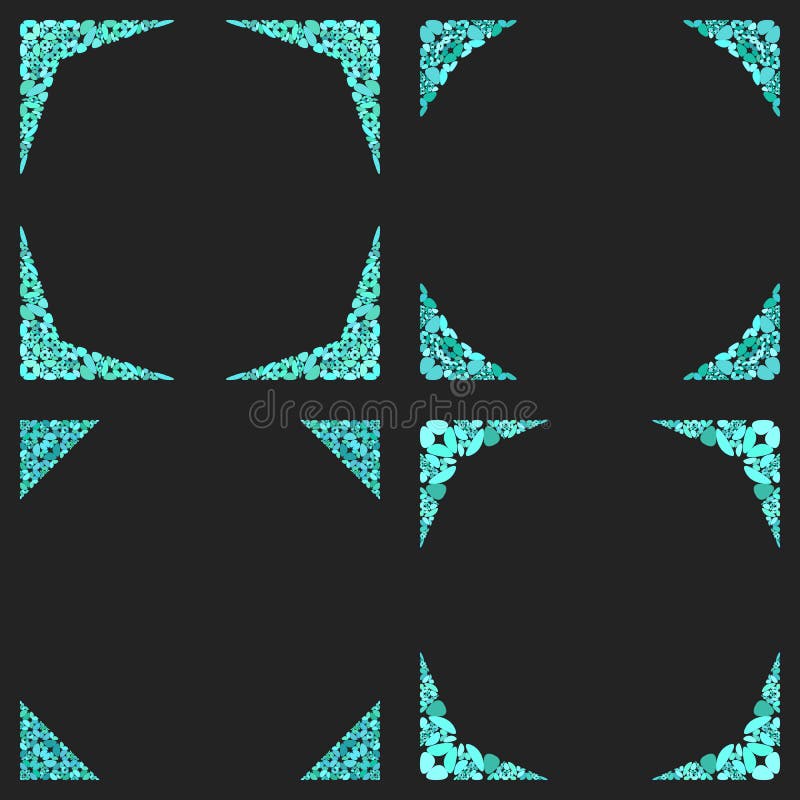 Curved Stone Mosaic Page Corner Design Set Stock Vector - Illustration ...