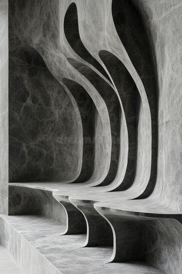 Curved Stone Structures Create Captivating Shadows on a Minimalist Wall ...