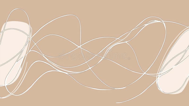 Curved and Straight White Lines Intertwining on a Beige Background ...