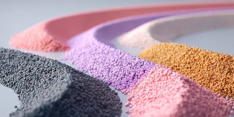 Curved Streams of Colorful Plastic Granules for Pigment-based Polymer ...