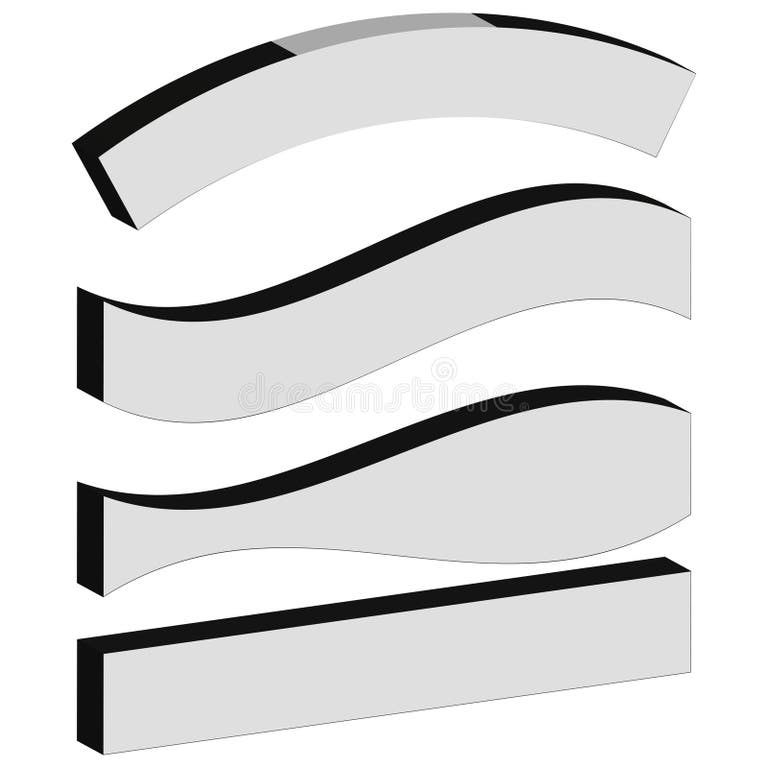 Curved Stripe Elements. Wavy Line Divider. Smooth Shape Vector ...
