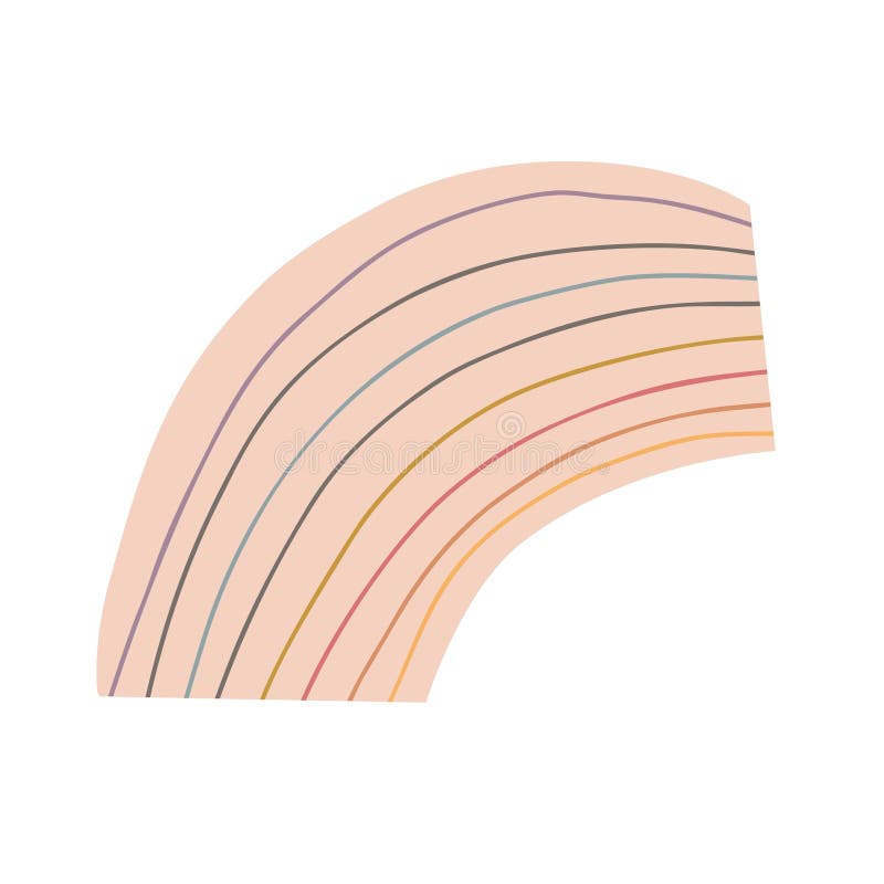 Curved Striped Abstract Shape Circle Formed Vector Illustration ...