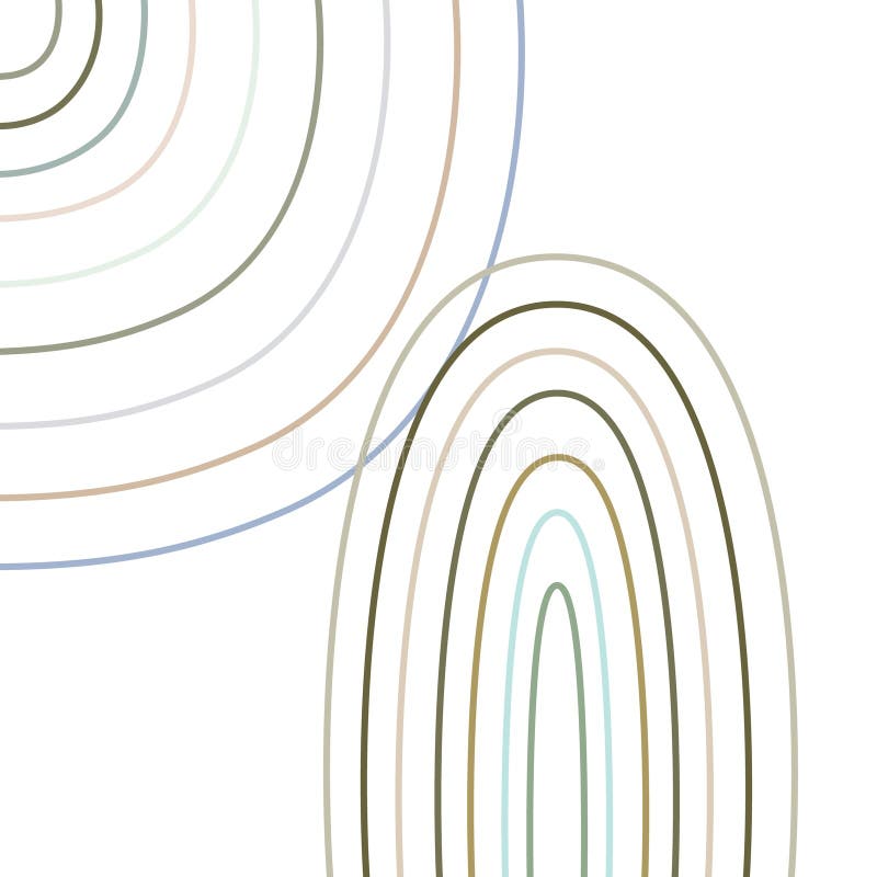 Curved Striped Abstract Shape Circle and Rainbow Formed Vector ...