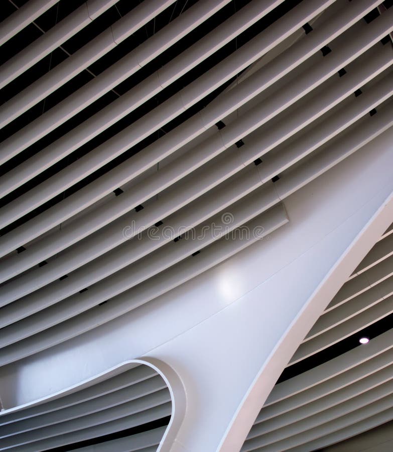 Curved Structural Column at an Airport. Modern Architecture. Stock ...