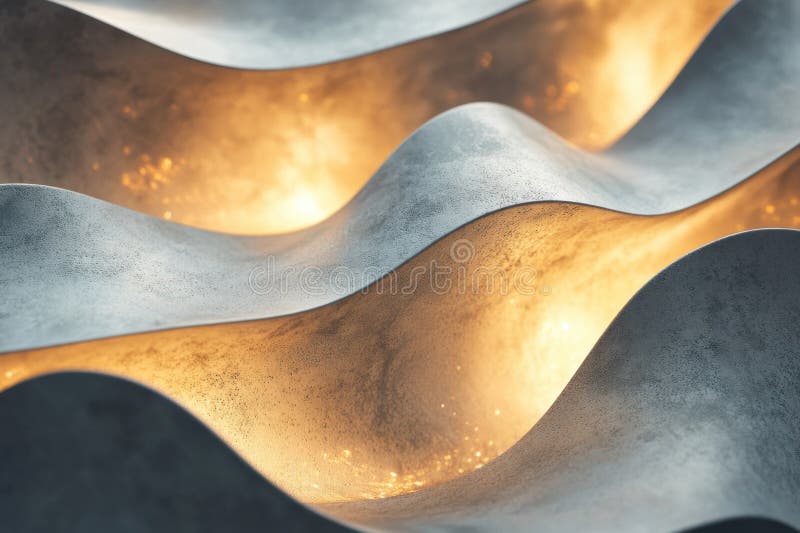 Abstract Wave Forms with Illuminated Textures Showcasing Depth and ...