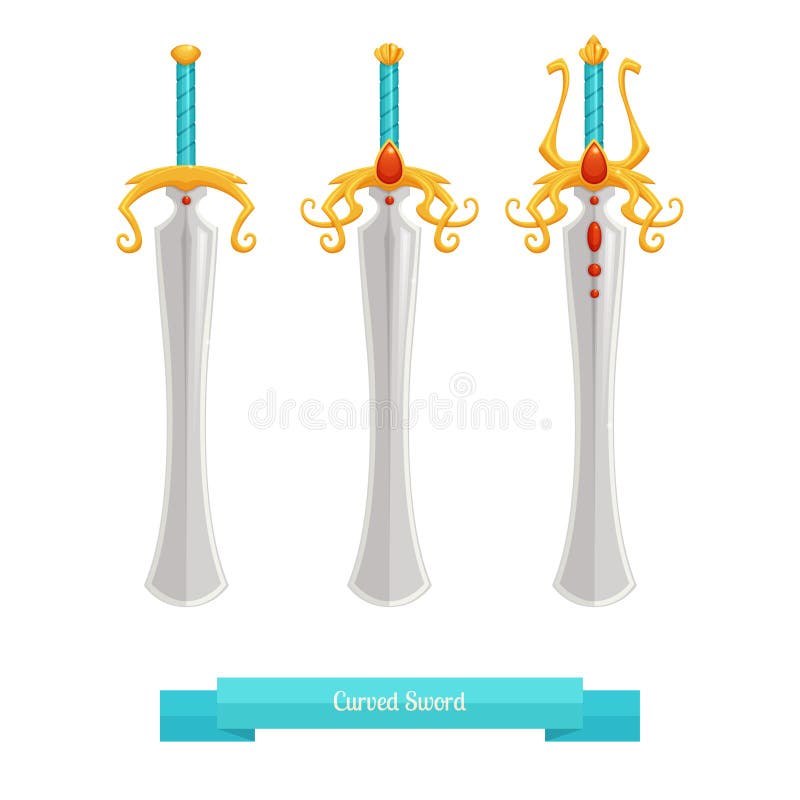 Curved Sword stock vector. Illustration of handle, design - 43148763