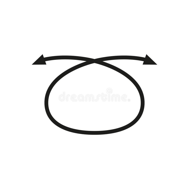 Curved Thin Double Ended Arrow. Dual Arrow. Loop Shape with Frame. Hand ...