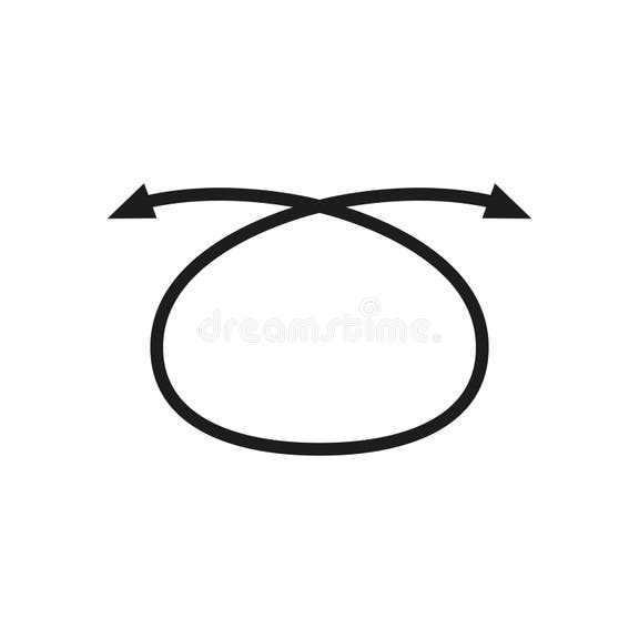 Curved Thin Double Ended Arrow. Dual Arrow. Loop Shape with Frame. Hand ...