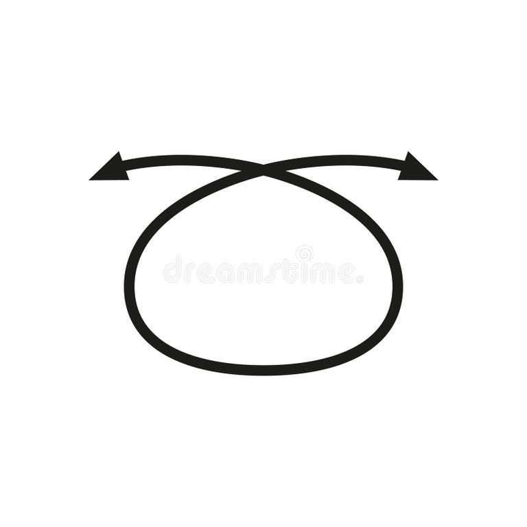 Curved Thin Double Ended Arrow. Dual Arrow. Loop Shape with Frame. Hand ...