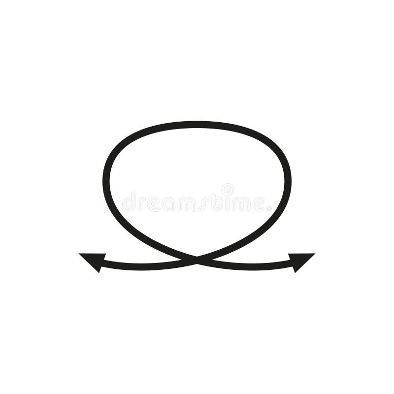 Curved Thin Double Ended Arrow. Dual Arrow. Loop Shape with Frame. Hand ...