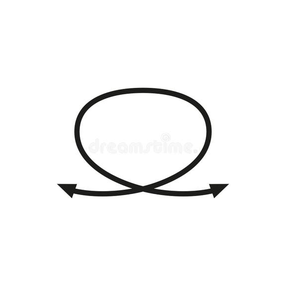 Curved Thin Double Ended Arrow. Dual Arrow. Loop Shape with Frame. Hand ...