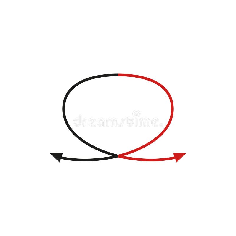 Curved Thin Double Ended Arrow. Dual Arrow. Loop Shape with Frame ...