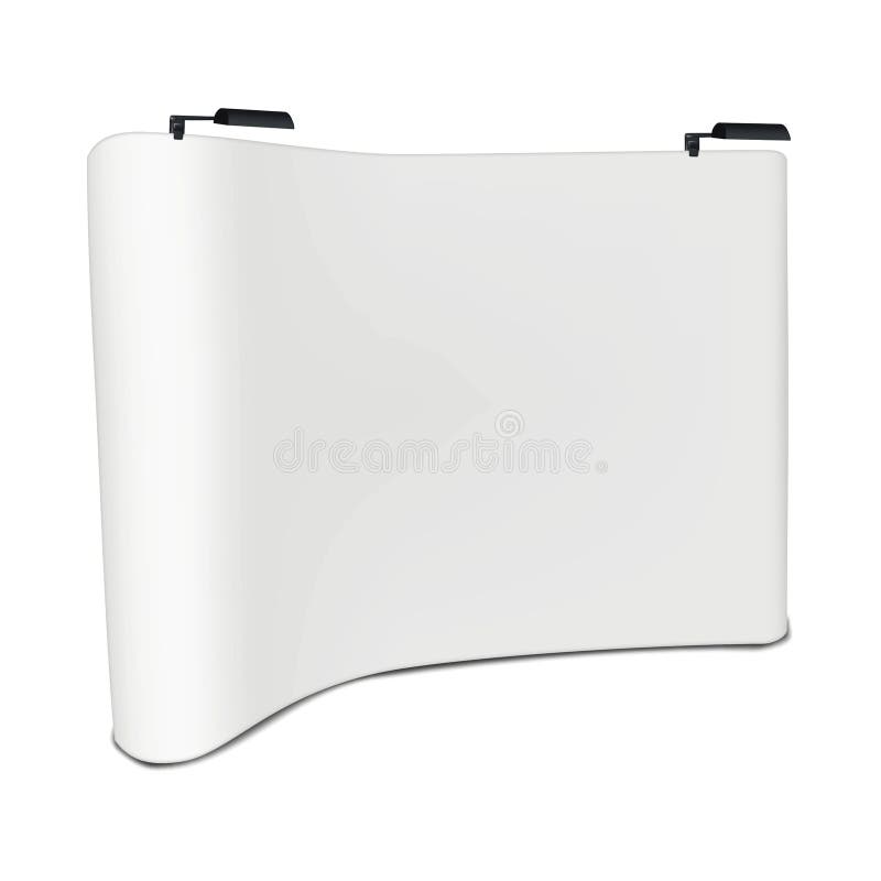 Curved Trade Show Display with LED Lights Realistic Mock-up. Trade Show ...