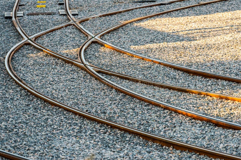 Curved Tram Rails and a Crossing.. Stock Photo - Image of historic ...