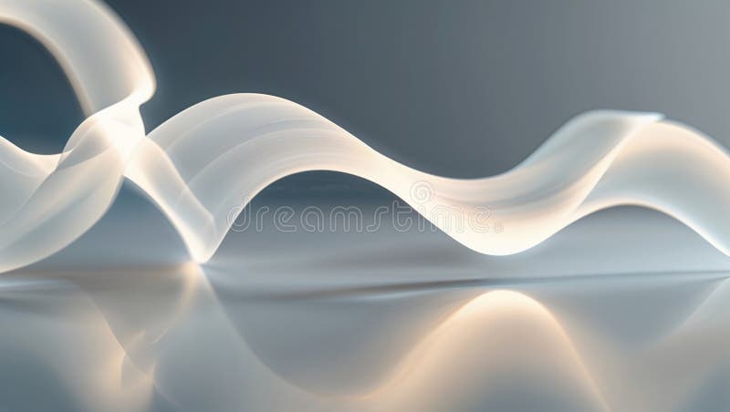 Curved, Translucent White Forms Flow Gracefully Across a Smooth Surface ...