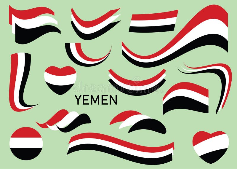 Curved Vector Flag of Yemen - Design Elements Stock Vector ...