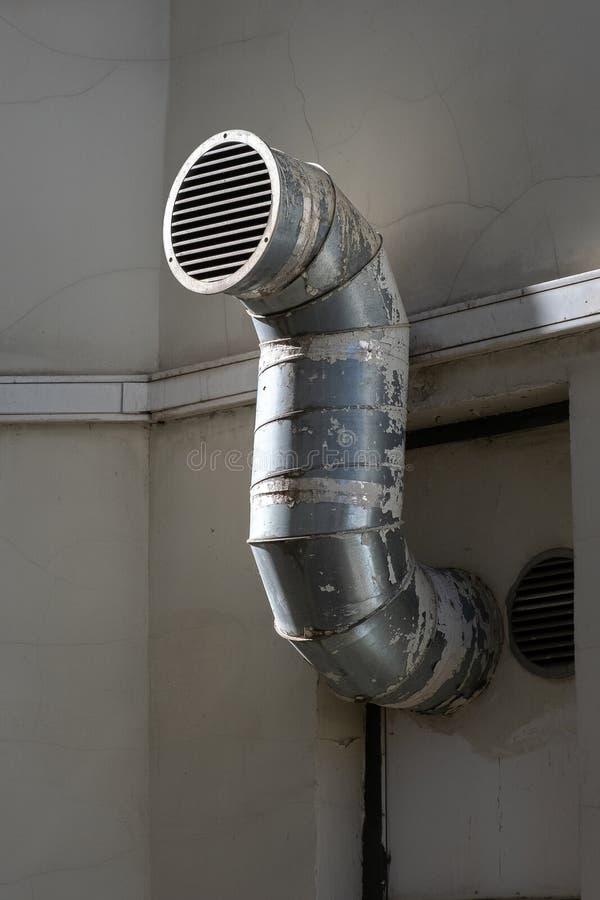 Curved Ventilation Pipe on the Wall Stock Image - Image of urban ...